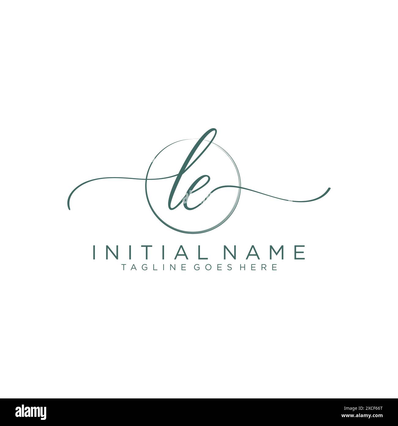 LE Initial handwriting with circle template Stock Vector Image & Art ...