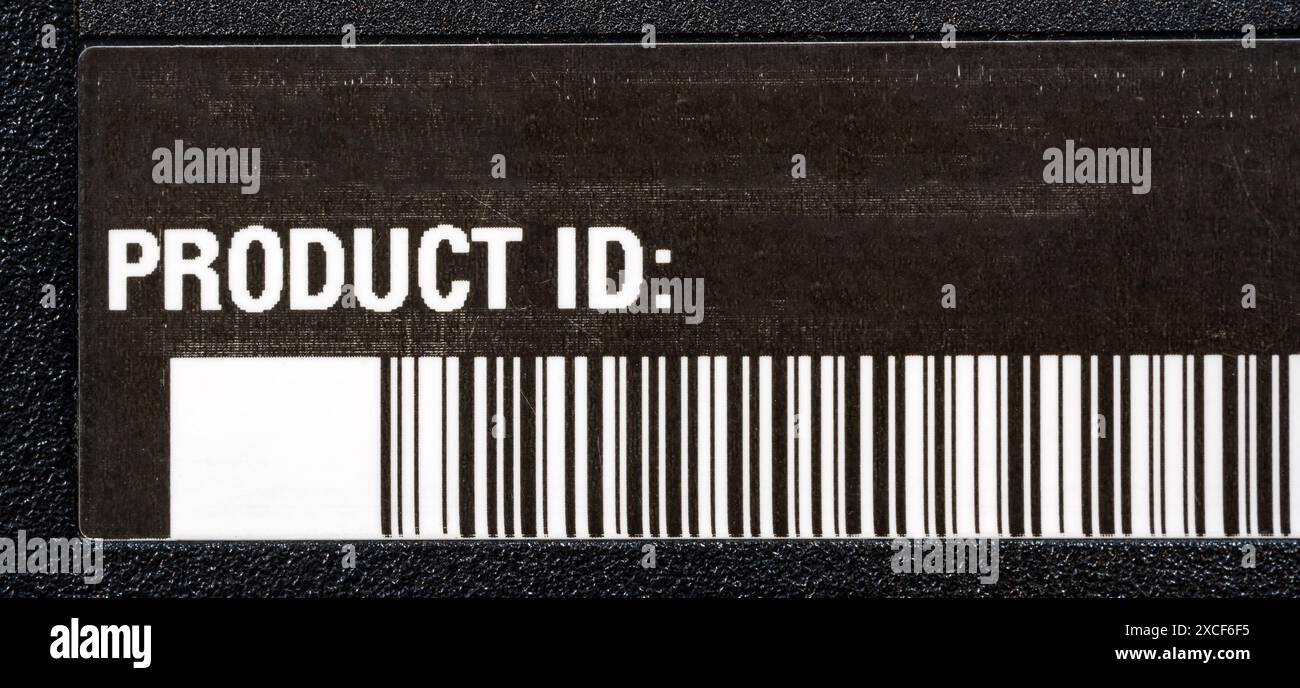 A generic empty blank product ID identification number value sticker ...