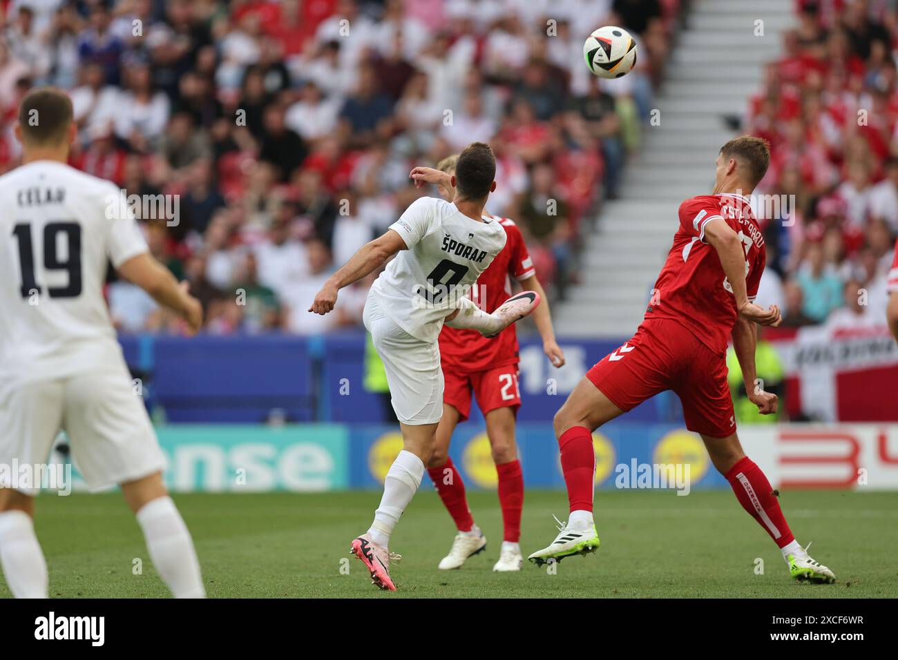 Andraz Sporar (Slovenia)Jannik Vestergaard (Denmark) during the UEFA ...