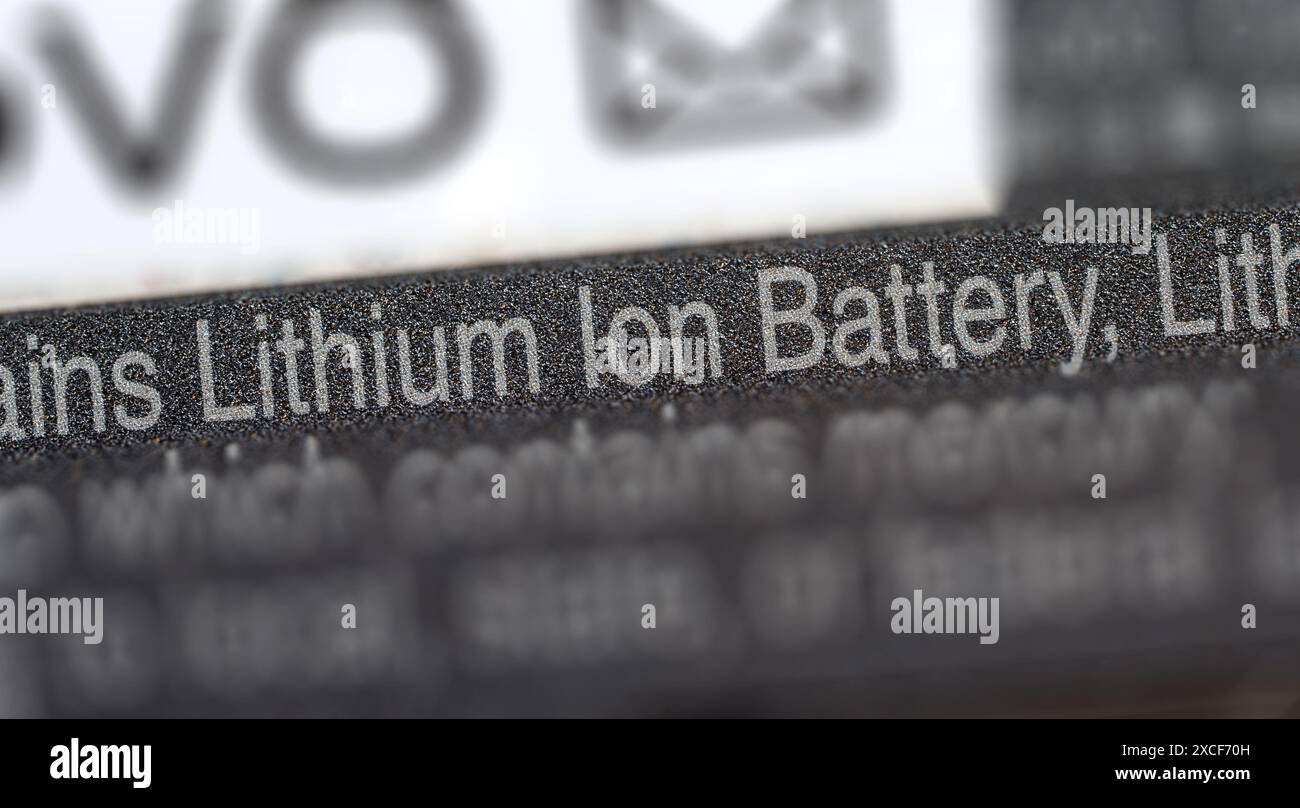 Contains Lithium Ion Battery label printed on a generic electronic ...