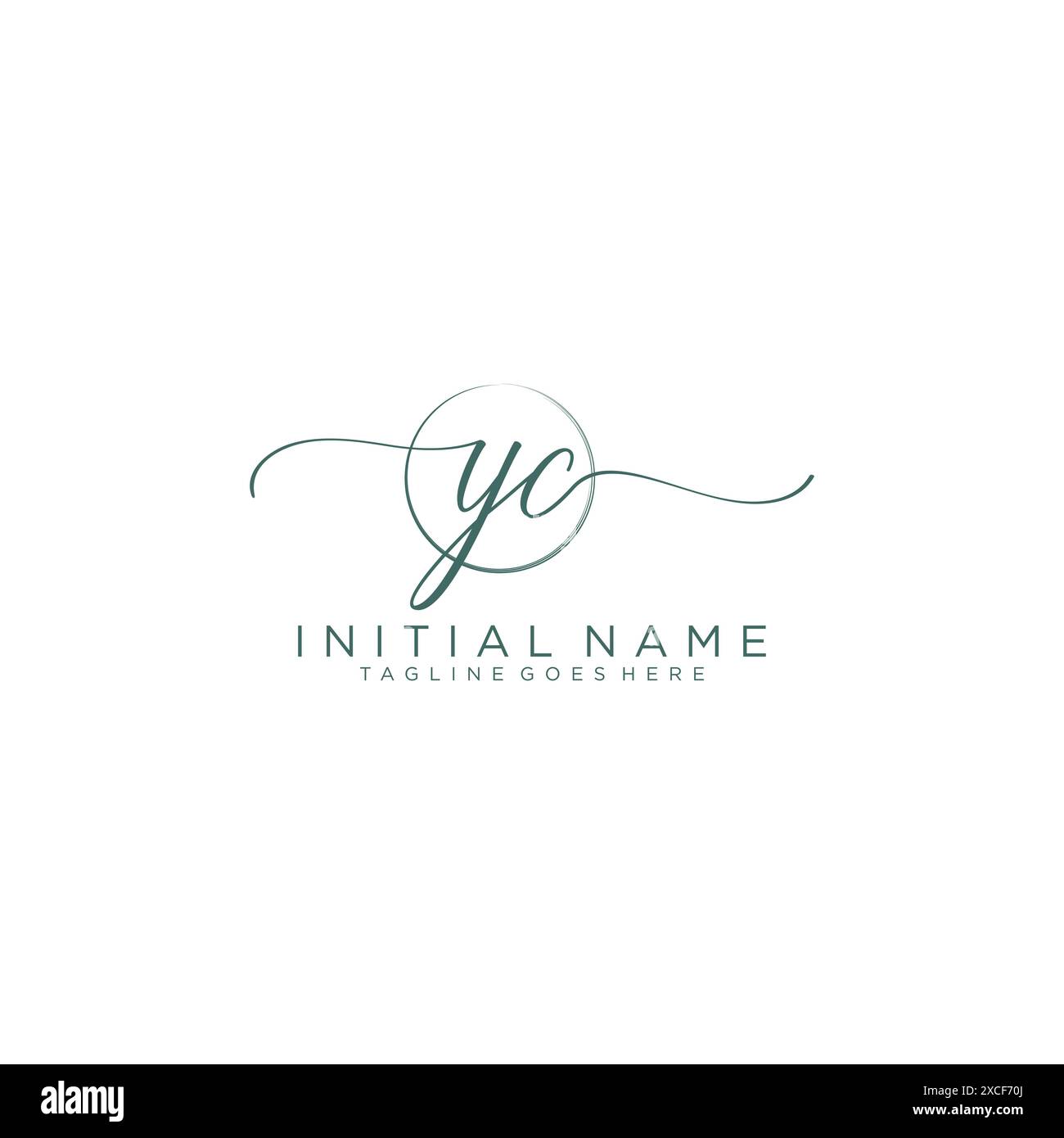 YC Initial handwriting with circle template Stock Vector Image & Art ...