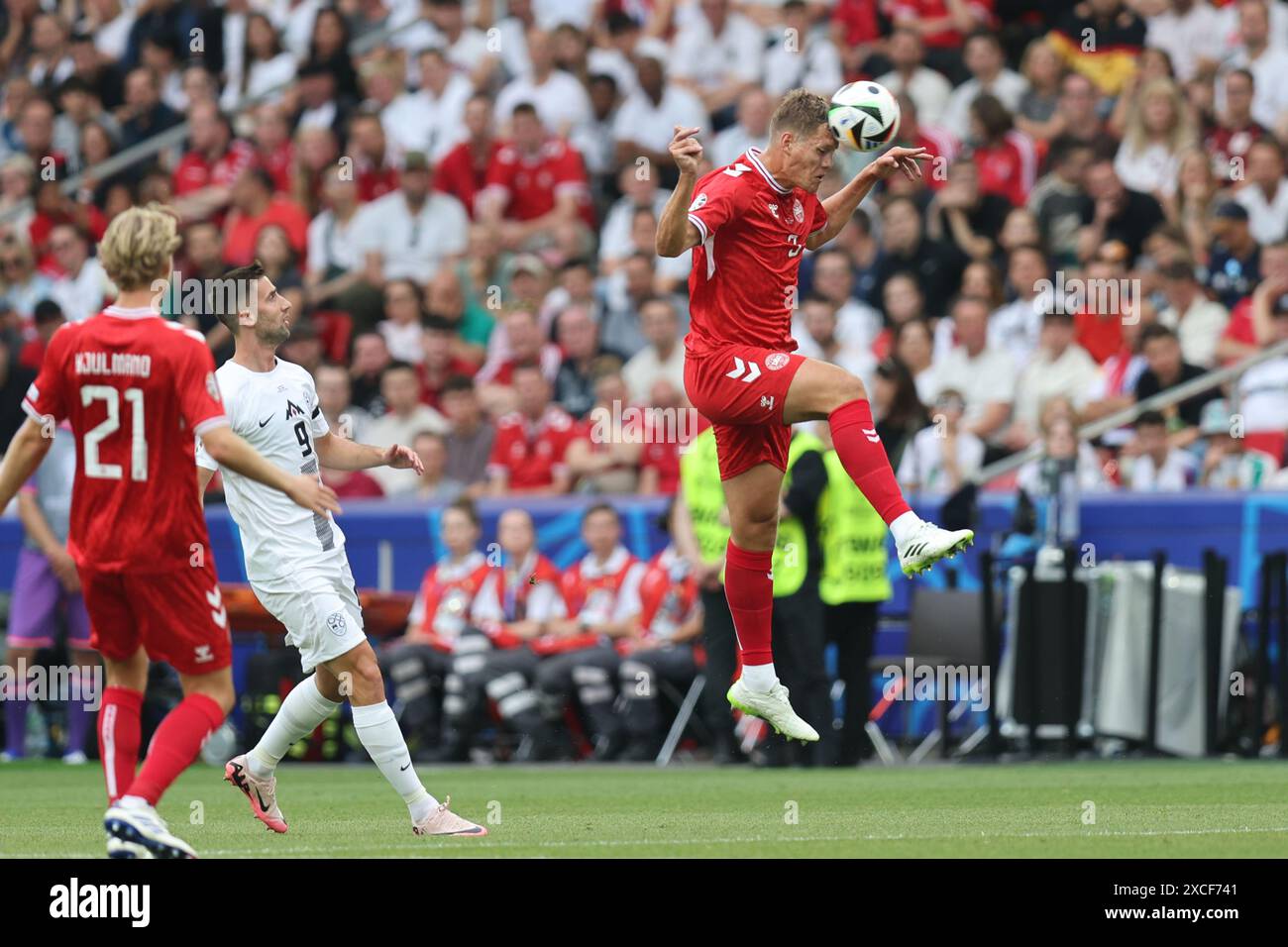 Jannik Vestergaard (Denmark)Andraz Sporar (Slovenia) during the UEFA ...