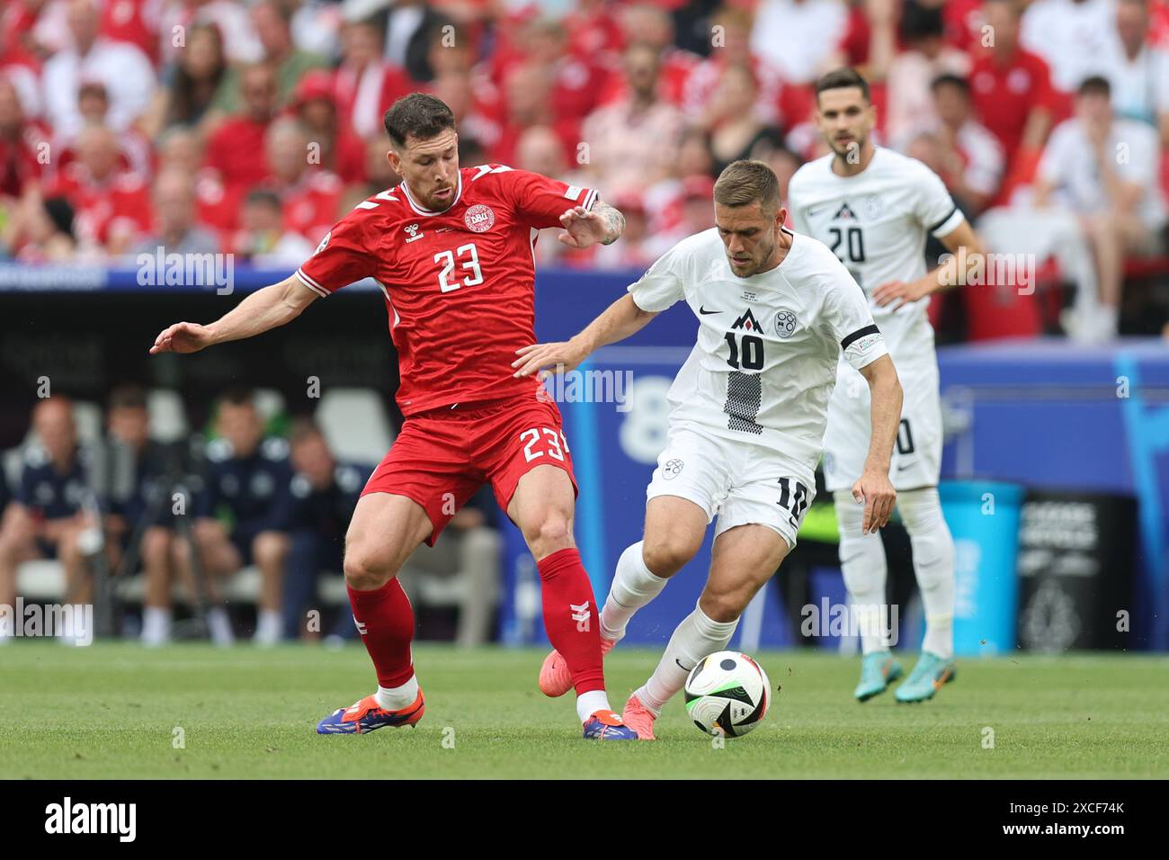 Timi Max Elsnik (Slovenia)Pierre-Emile Hojbjerg (Denmark) during the ...