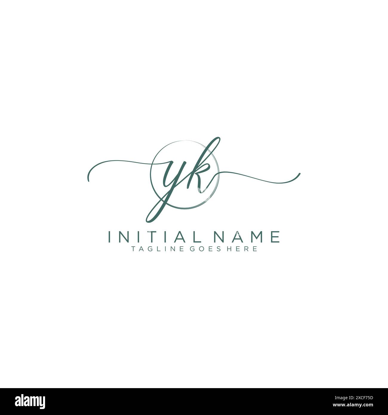 YK Initial handwriting with circle template Stock Vector Image & Art ...