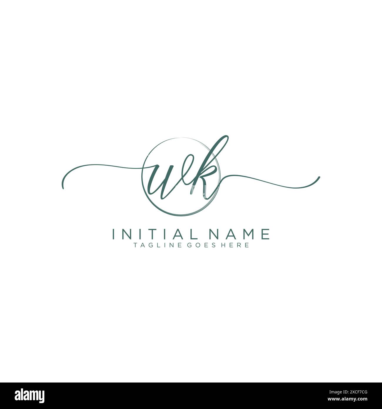 WK Initial handwriting with circle template Stock Vector Image & Art ...
