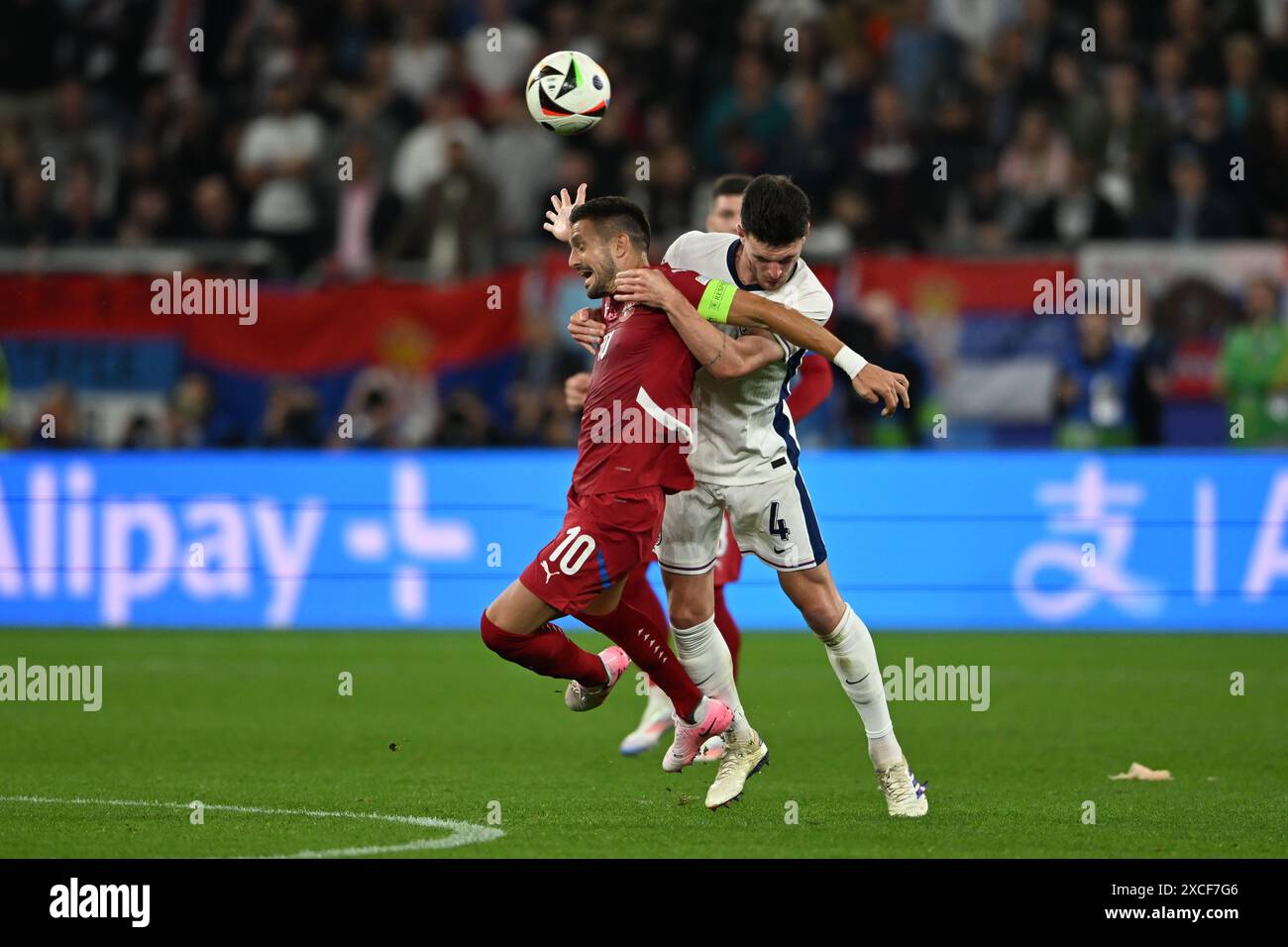 Dusan Tadic (Serbia)Declan Rice (England) during the UEFA Euro Germany ...