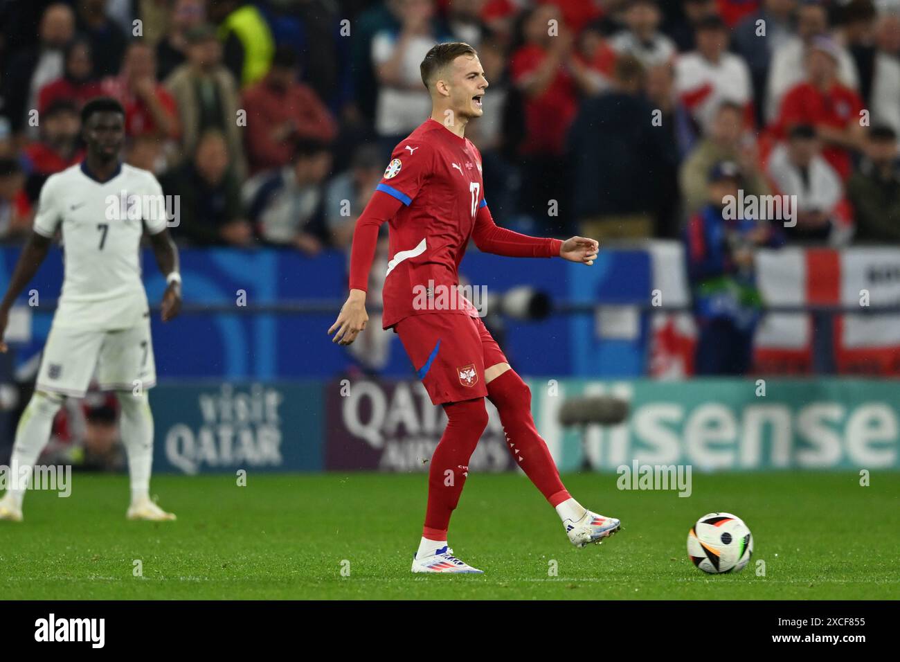 Ivan Ilic (Serbia) during the UEFA Euro Germany 2024 match between Serbia 0-1 England at Arena ...