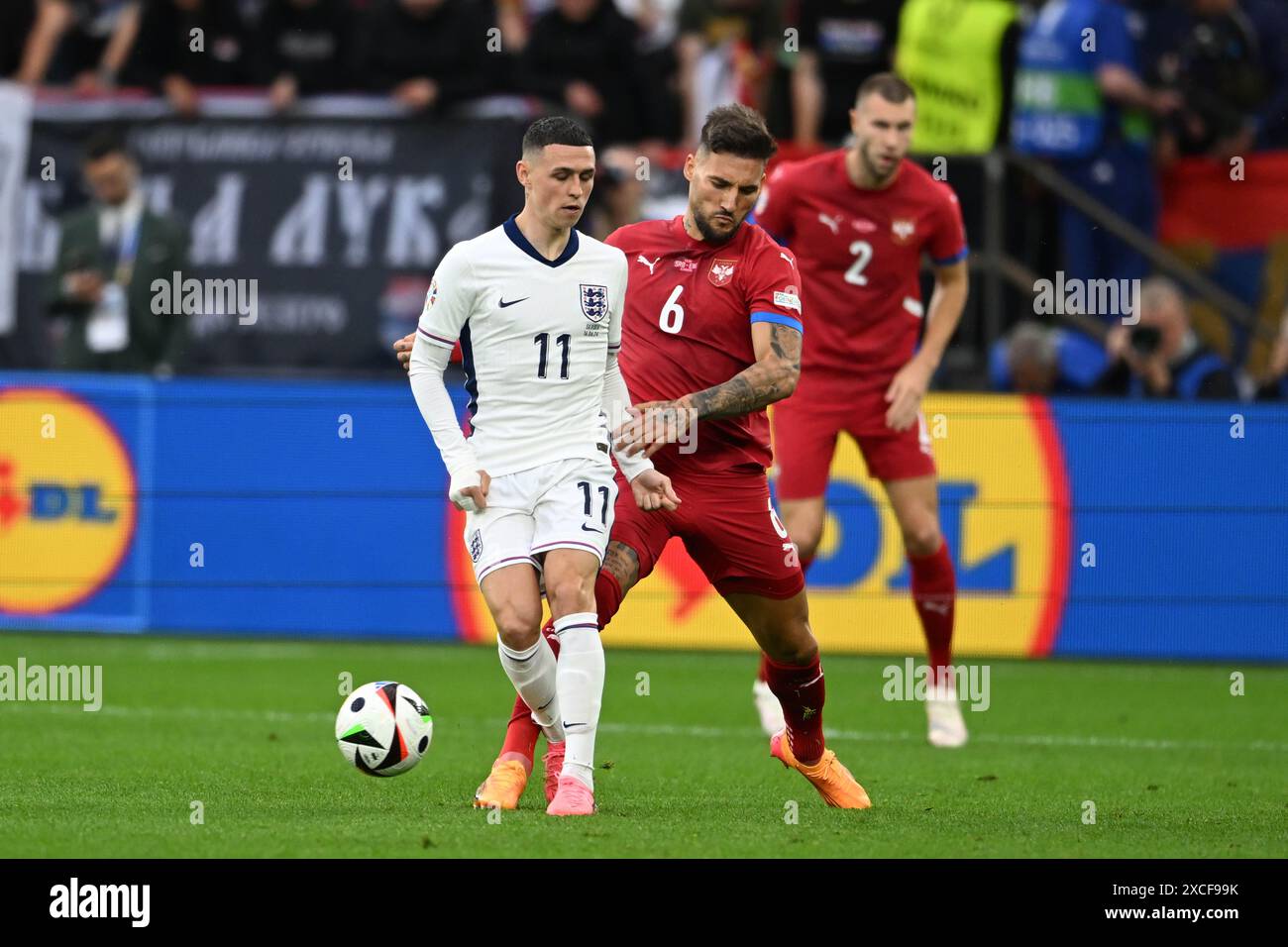 Phil Foden (England)Nemanja Gudelj (Serbia) during the UEFA Euro ...