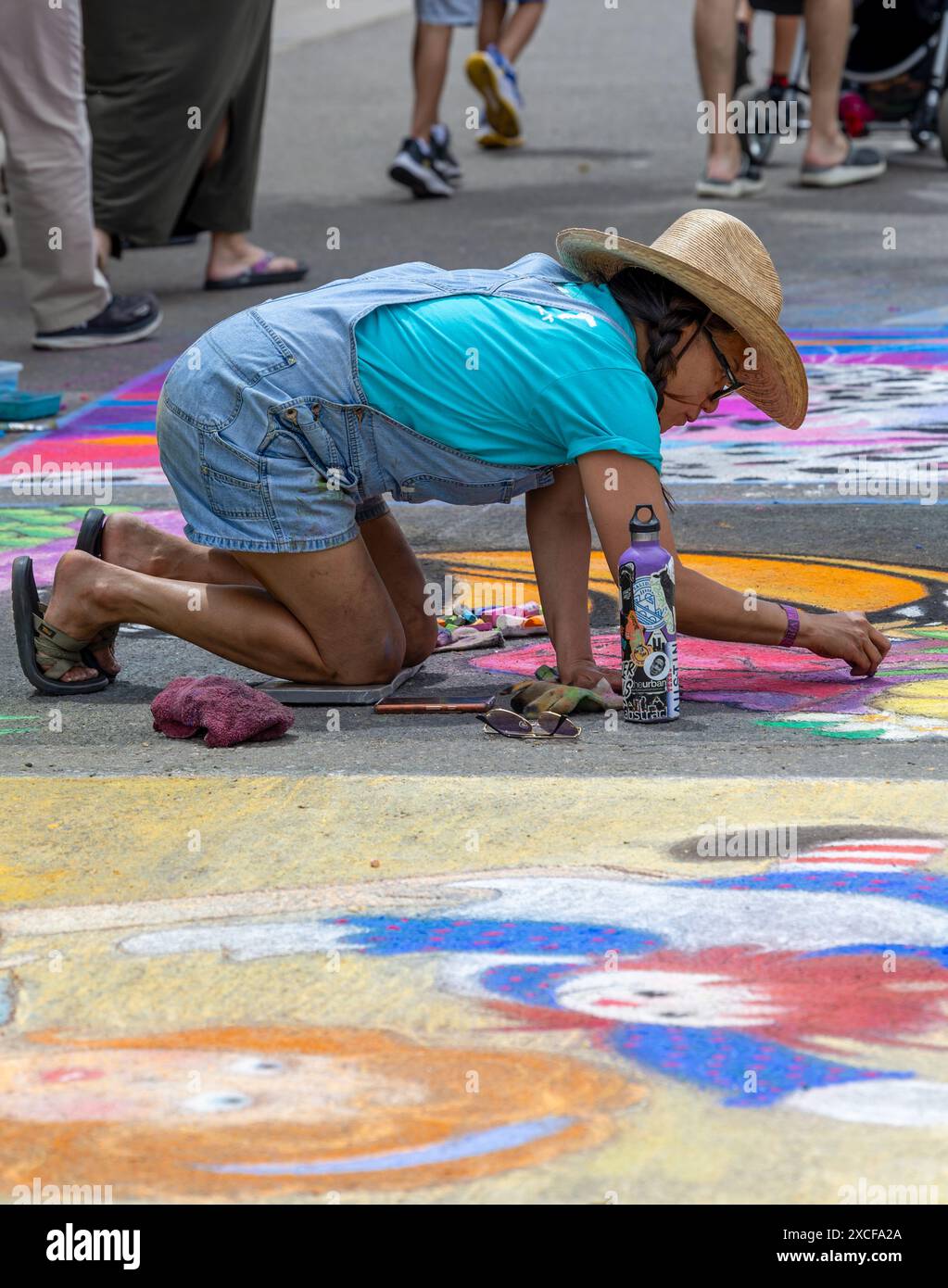 Denver, Colorado - June 2, 2024: Denver Chalk Art Festival in Downtown ...