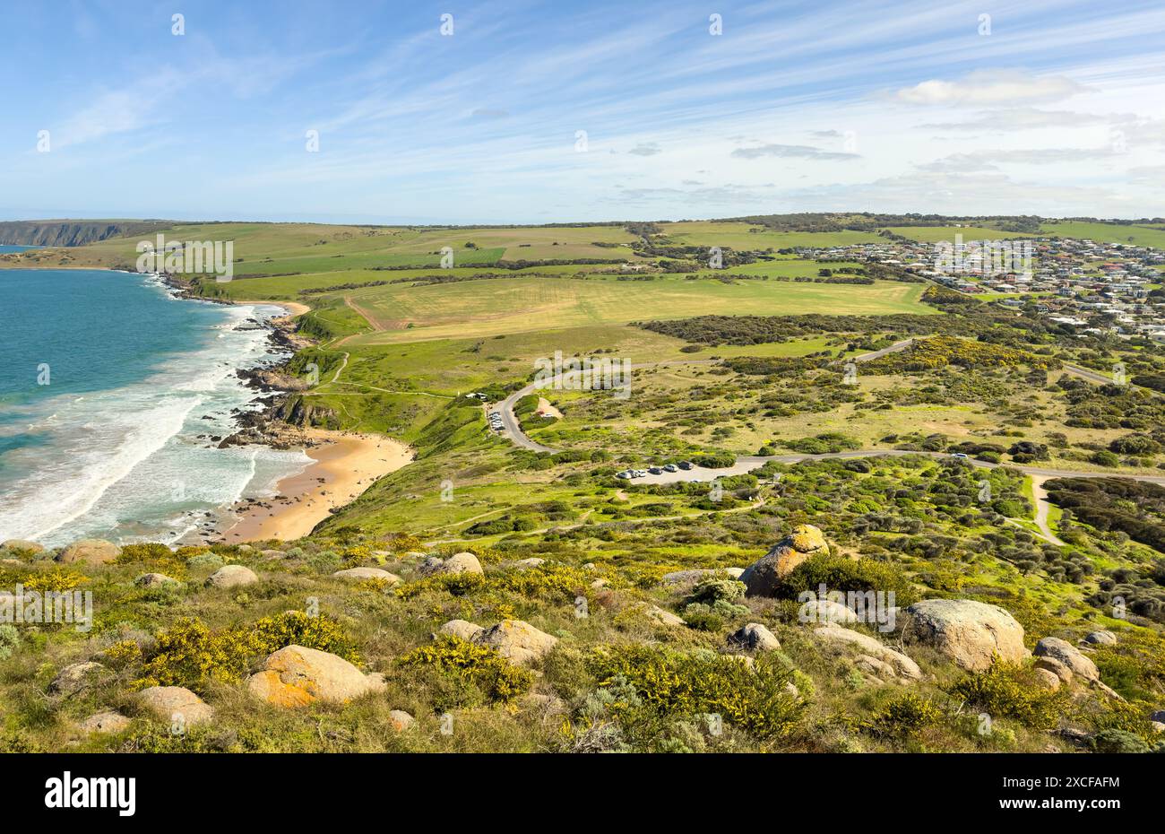 View of the coastline and Heysen Trail heading towards Waitpinga from ...