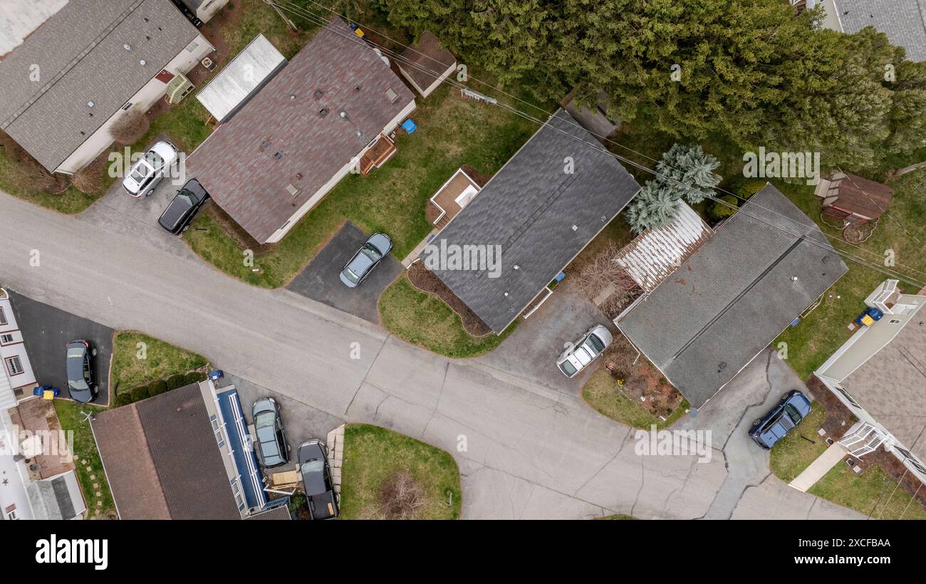 Aerial View Of Small Residential Area With Mobile, Manufactured, Prefab ...