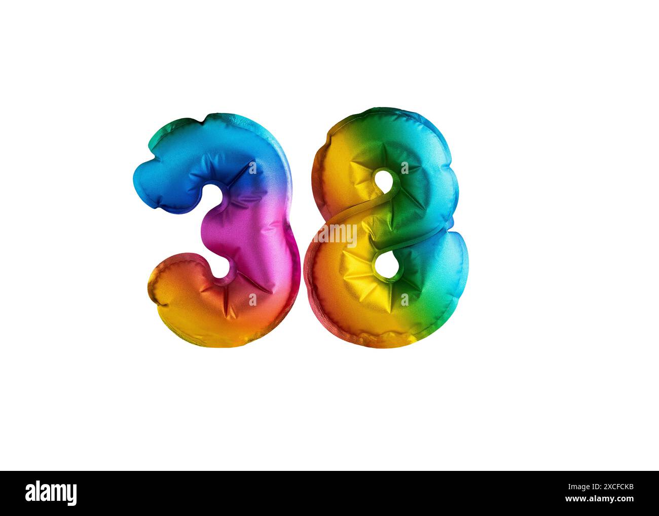 Multicolor balloon number 38 anniversary. Happy birthday ...