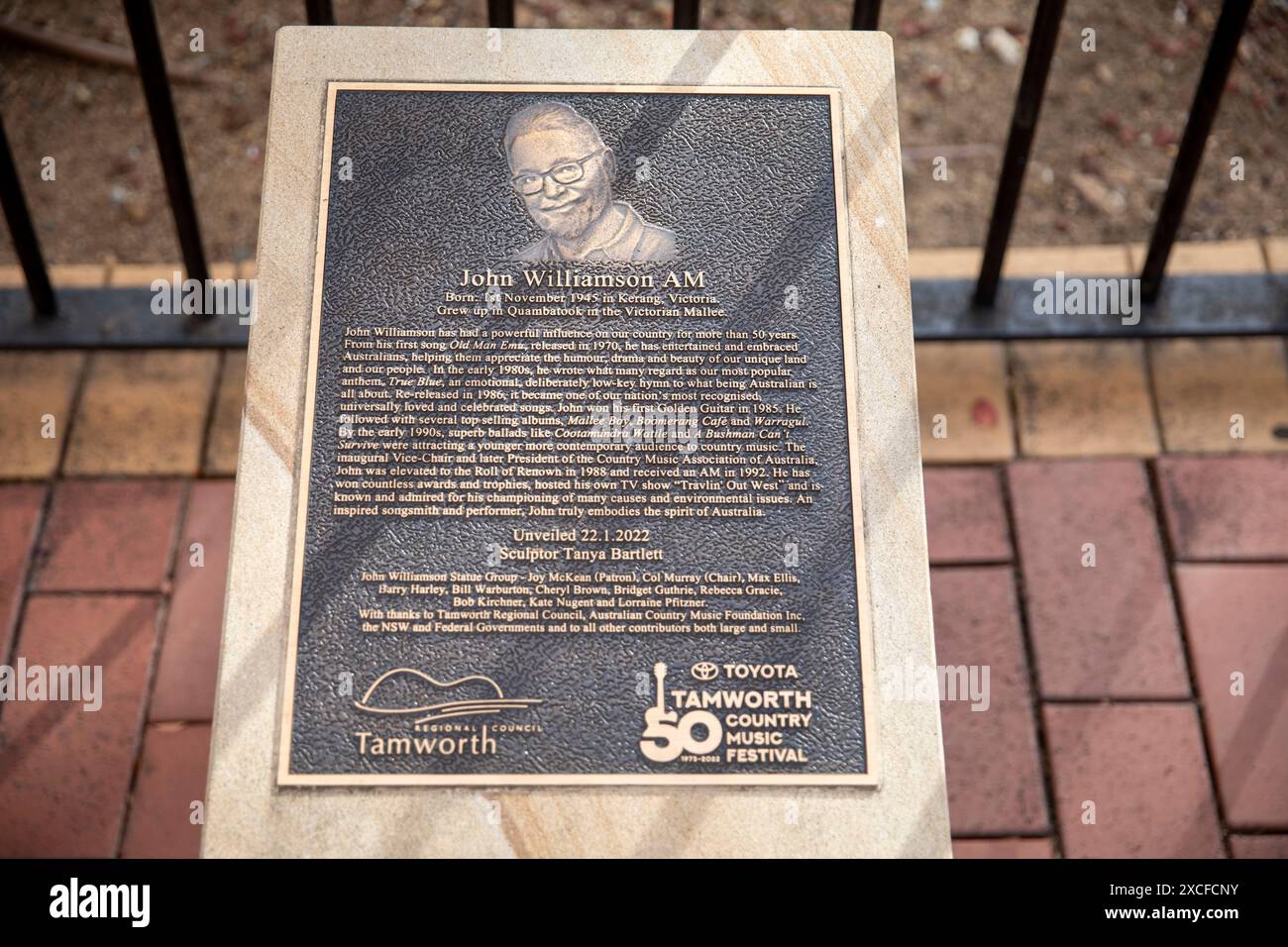 Tamworth Australia, plaque commemorates John Williamson renowned ...