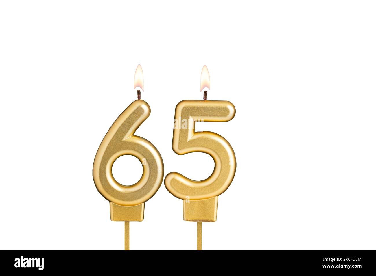Birthday candle number 65 on white background Stock Photo - Alamy