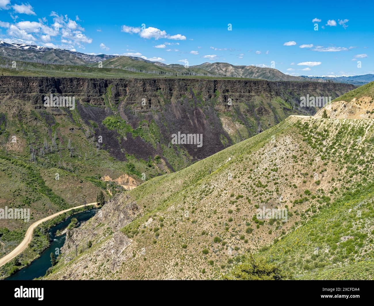 The South Fork of the Boise River flows through a deep gorge downstream ...
