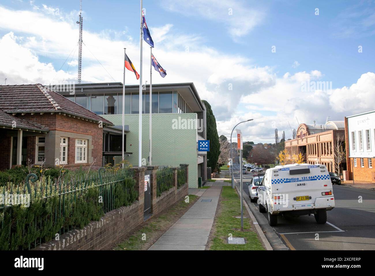 Australian police station in Armidale city centre, paddy wagon police ...