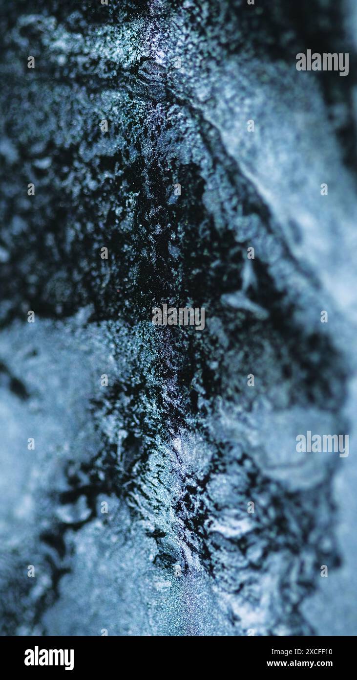 Sparkling ink wave. Paint mix layers. Blur black silver color metallic ...