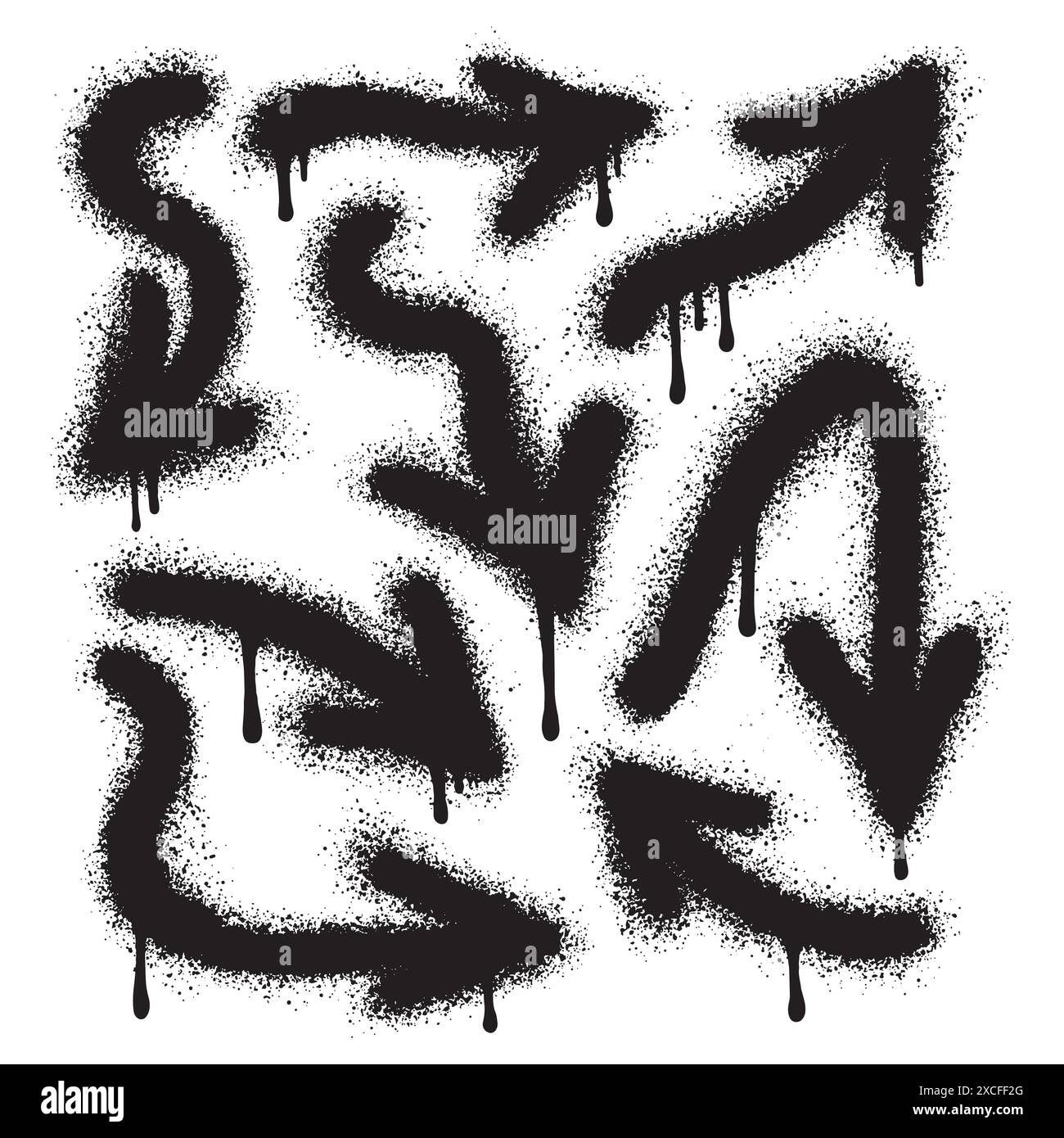 Spray Painted Graffiti arrow Sprayed isolated with a white background ...