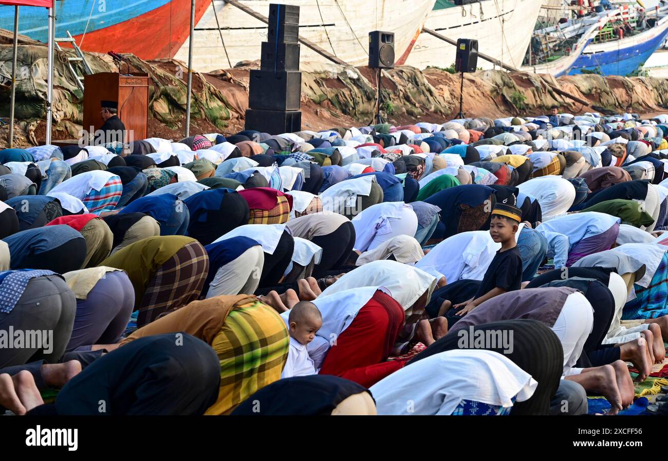 Jakarta, Indonesia. 17th June, 2024. People gather for an Eid al-Adha ...