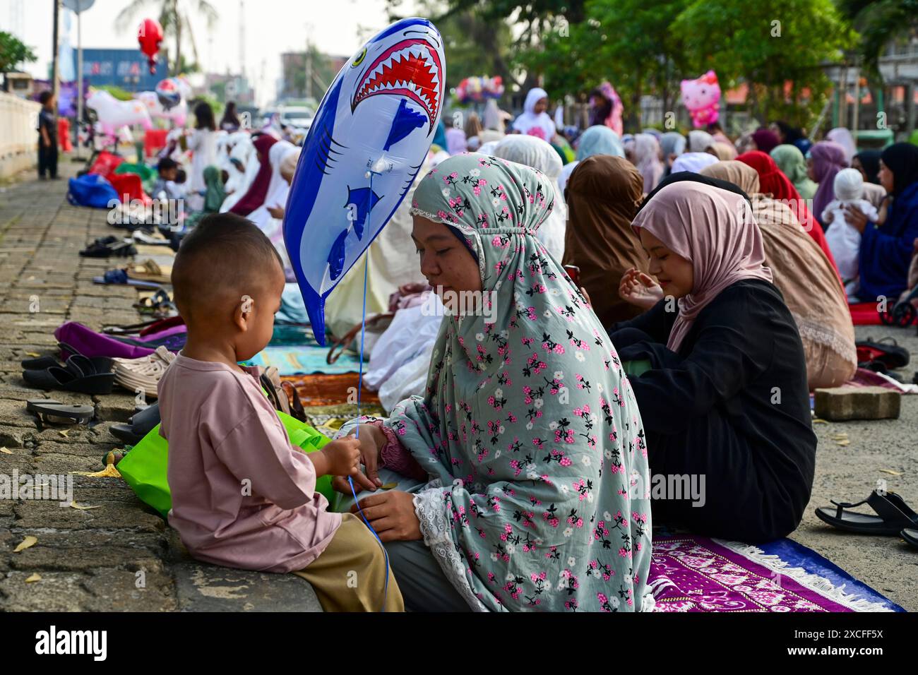 Jakarta, Indonesia. 17th June, 2024. People gather for an Eid al-Adha ...