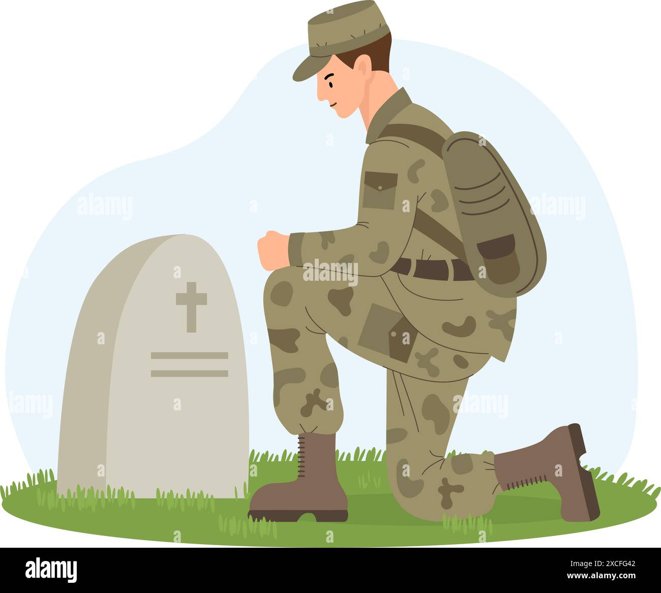 Grave of young soldier Stock Vector Images - Alamy