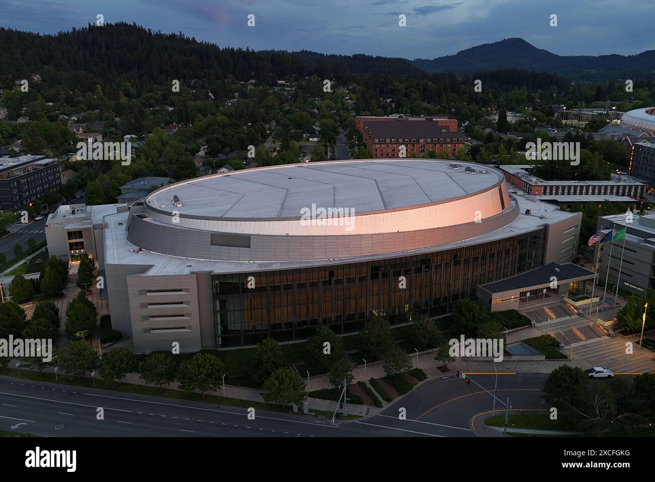 A general overall view of the Matthew Knight Arena on the campus of the ...