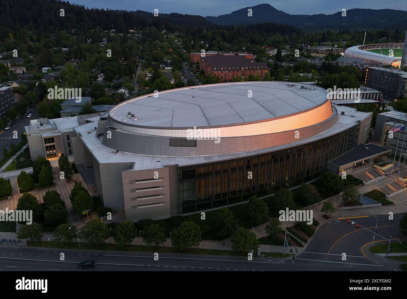 A general overall view of the Matthew Knight Arena on the campus of the ...