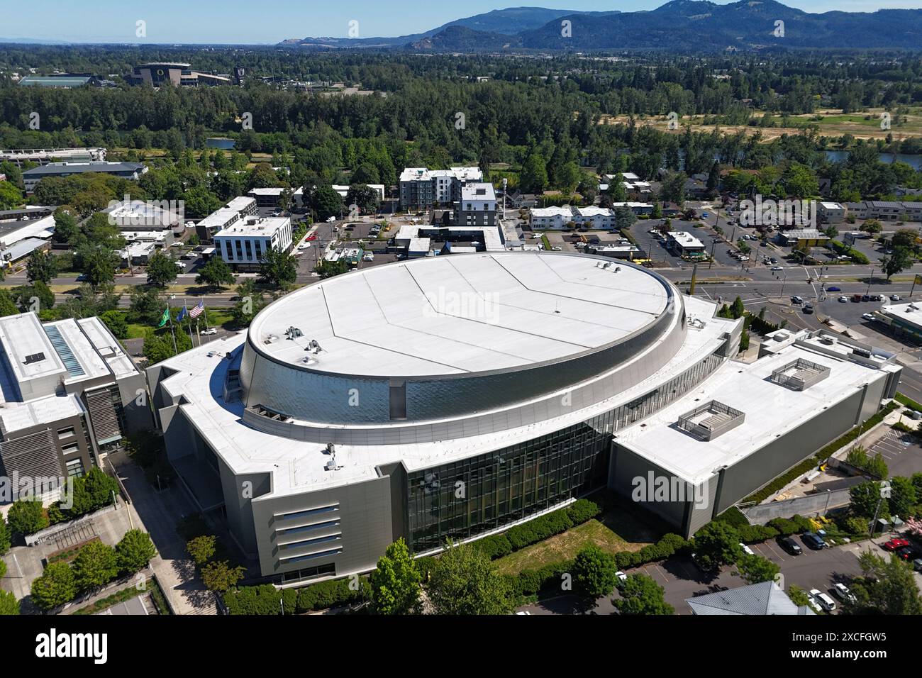 A general overall view of the Matthew Knight Arena on the campus of the ...