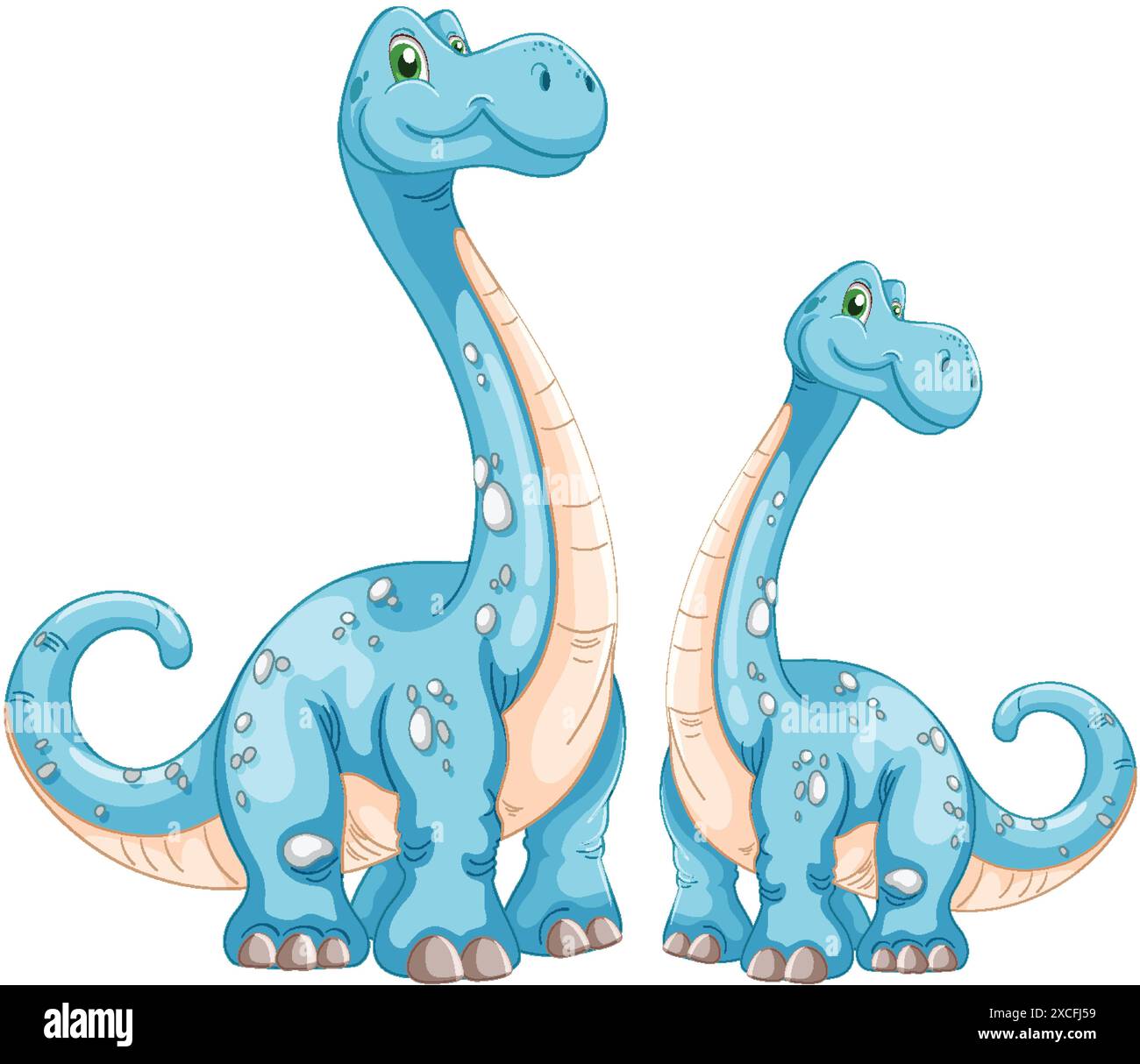Two smiling blue dinosaurs standing together Stock Vector Image & Art ...