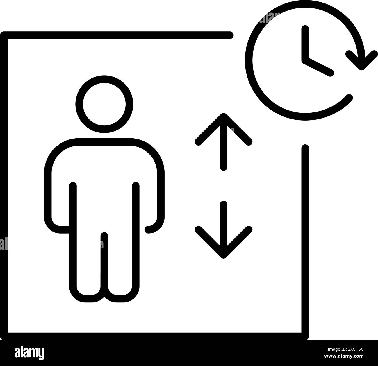 Elevator and clock. Operational hours, optimised peak time use schedule ...