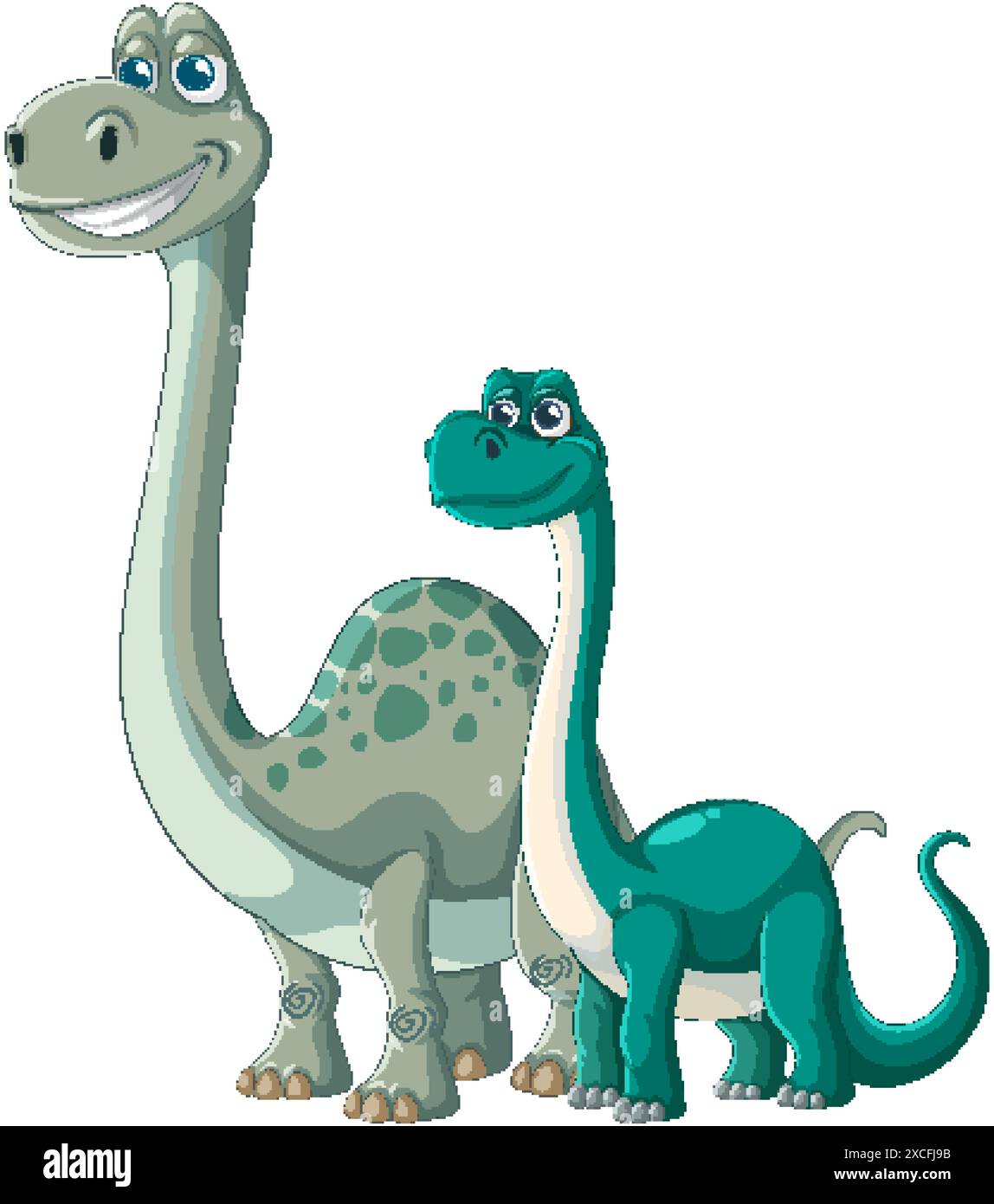 Two smiling dinosaurs standing together Stock Vector Image & Art - Alamy
