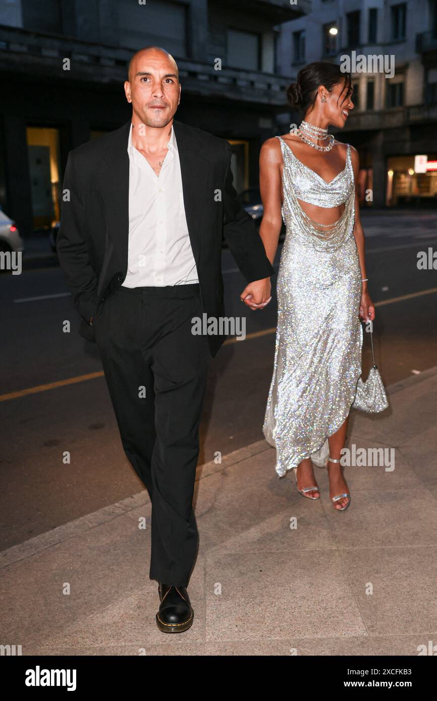 Milan, Italy. 16th June, 2024. Laura Harrier in Swarovski outfit, Sam ...