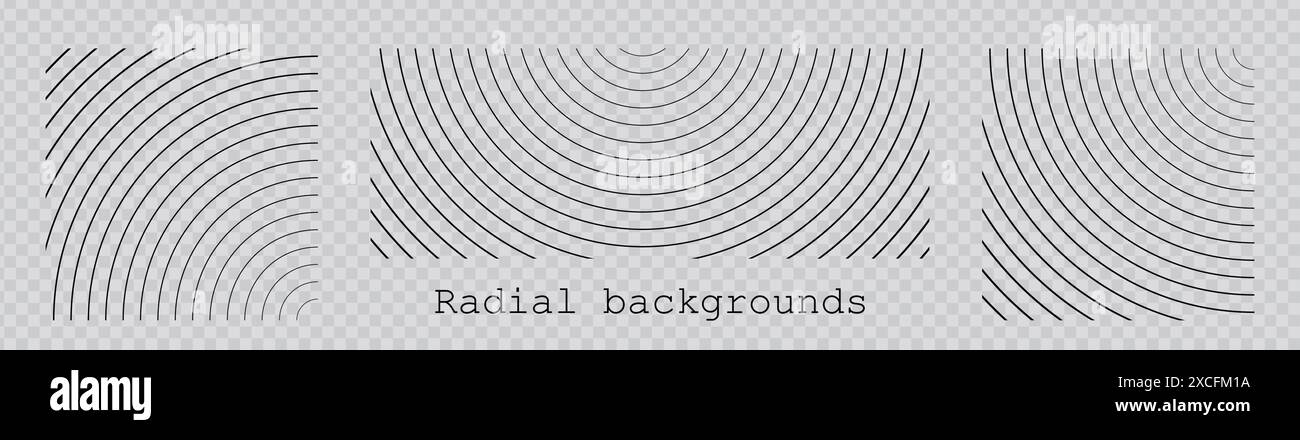 Sound wave irradiation or circular vibrations on the water surface. Set ...