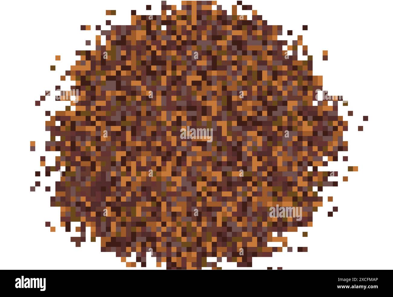 The word coffee is written with scattered powder. Sun rays made from ...