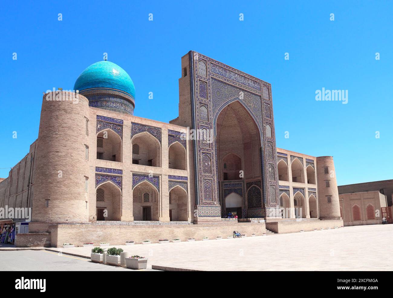 Facade of Mir i Arab madrassa, Bukhara, Uzbekistan. Madrasah Mir Arab ...