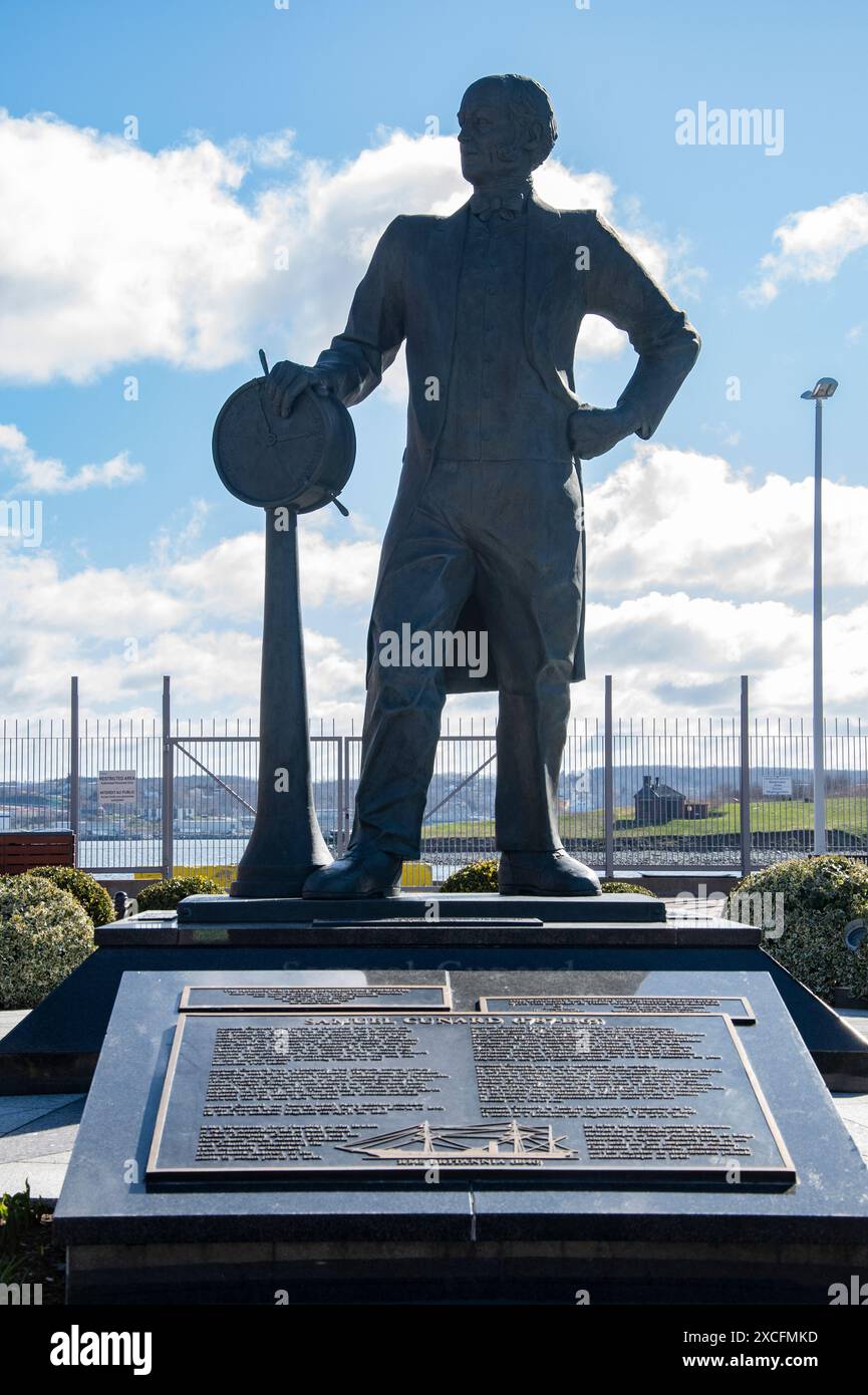 Samuel Cunard statue at the seaport district in Halifax, Nova Scotia ...