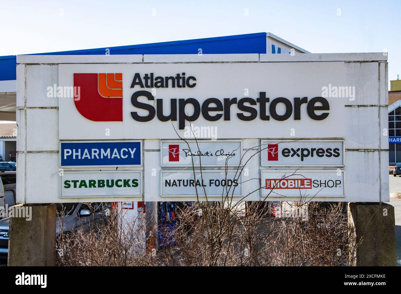 Atlantic Superstore and advertising signs in downtown Halifax, Nova ...