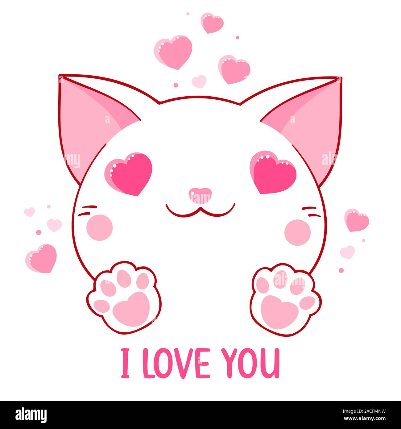 Cute cat vector can Cut Out Stock Images & Pictures - Alamy