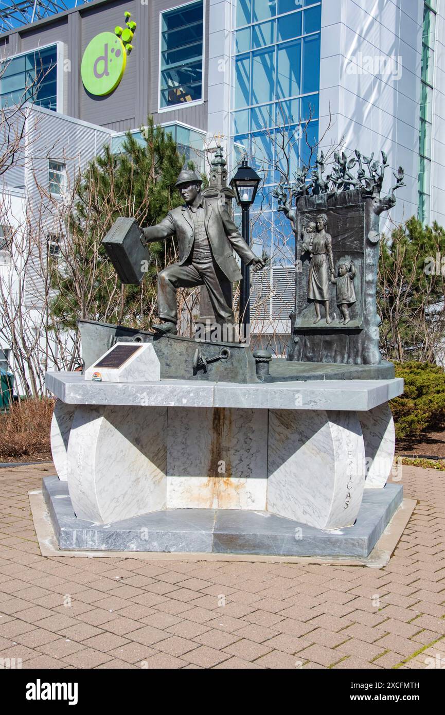 The Emigrant statue at the waterfront boardwalk in Halifax, Nova Scotia ...