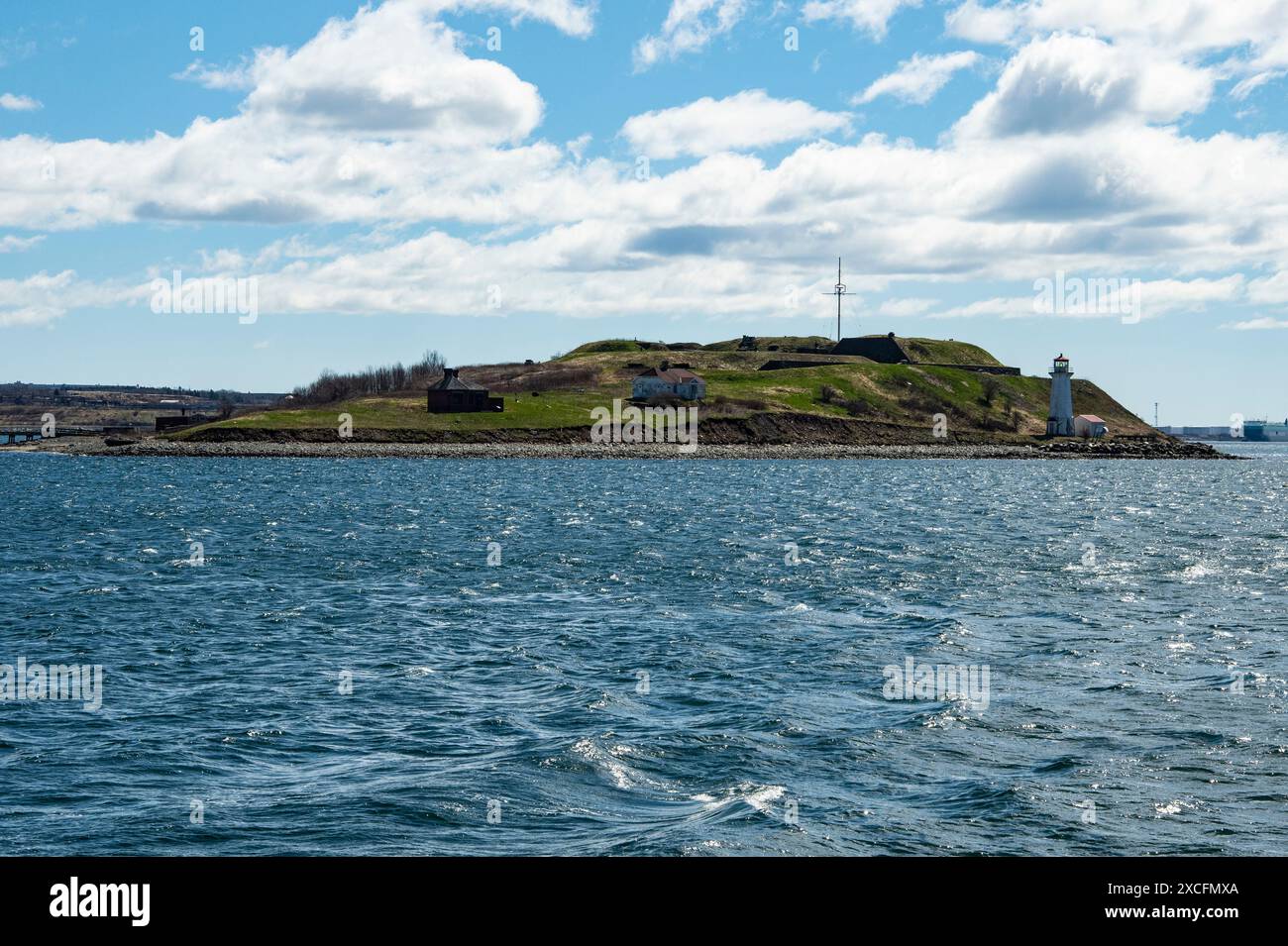 Georges Island taken from the waterfront boardwalk in Halifax, Nova ...