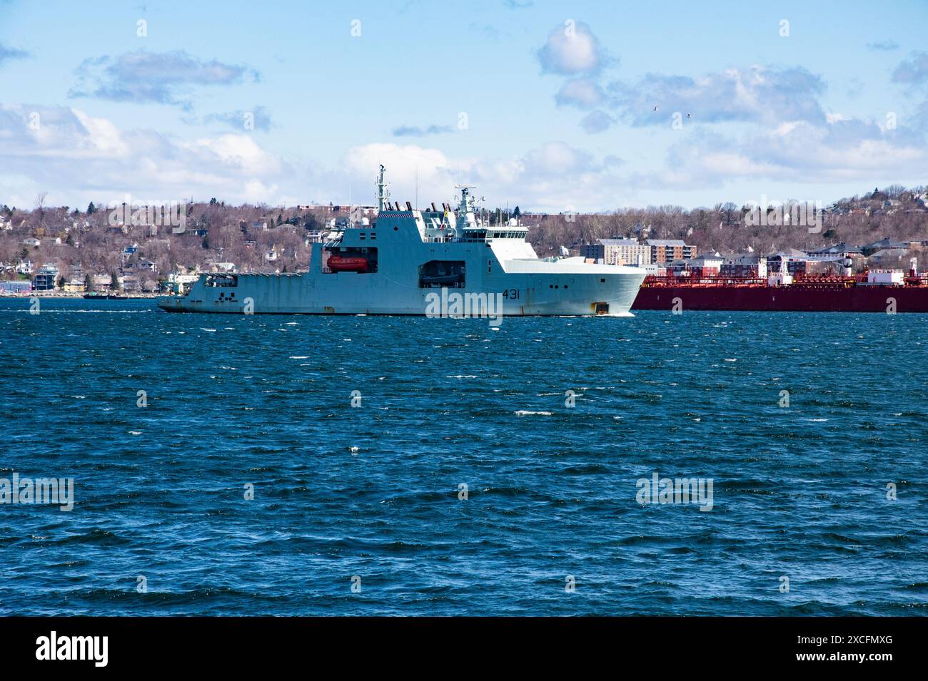 Canadian navy ship in the harbour in Halifax, Nova Scotia, Canada Stock ...