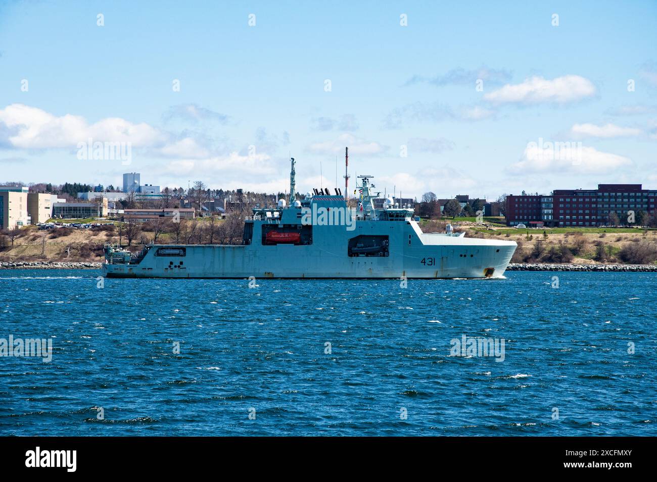 Canadian navy ship in the harbour in Halifax, Nova Scotia, Canada Stock ...