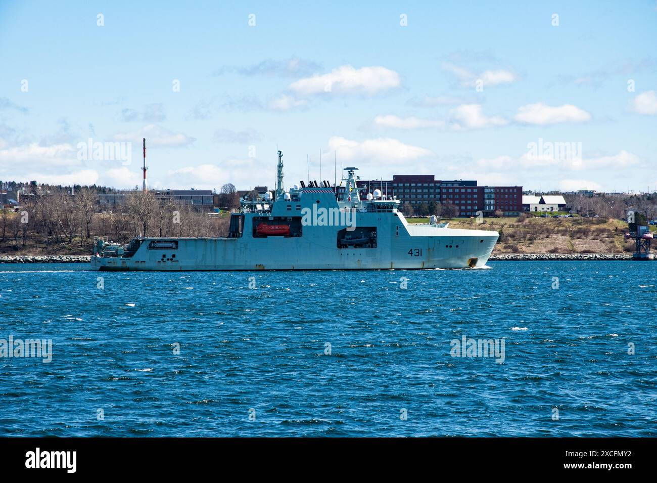 Canadian navy ship in the harbour in Halifax, Nova Scotia, Canada Stock ...