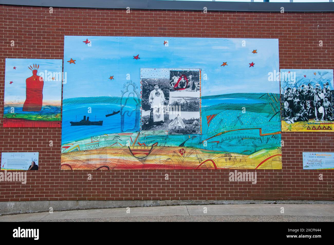 Indigenous mural at the waterfront boardwalk in Halifax, Nova Scotia ...
