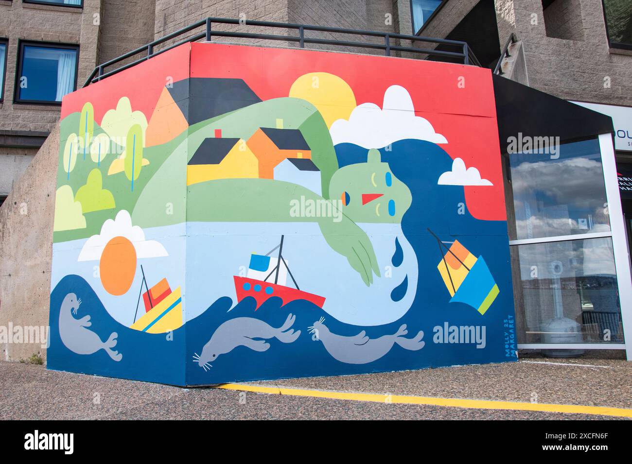 Molly Margaret mural at the waterfront boardwalk in Halifax, Nova ...