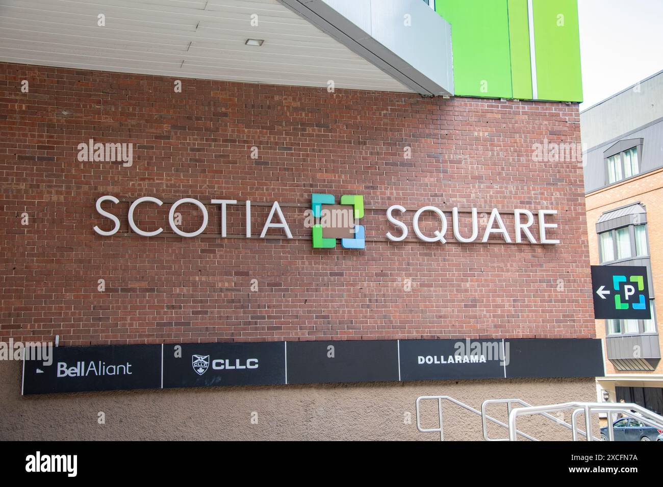 Scotia Square sign in downtown Halifax, Nova Scotia, Canada Stock Photo ...
