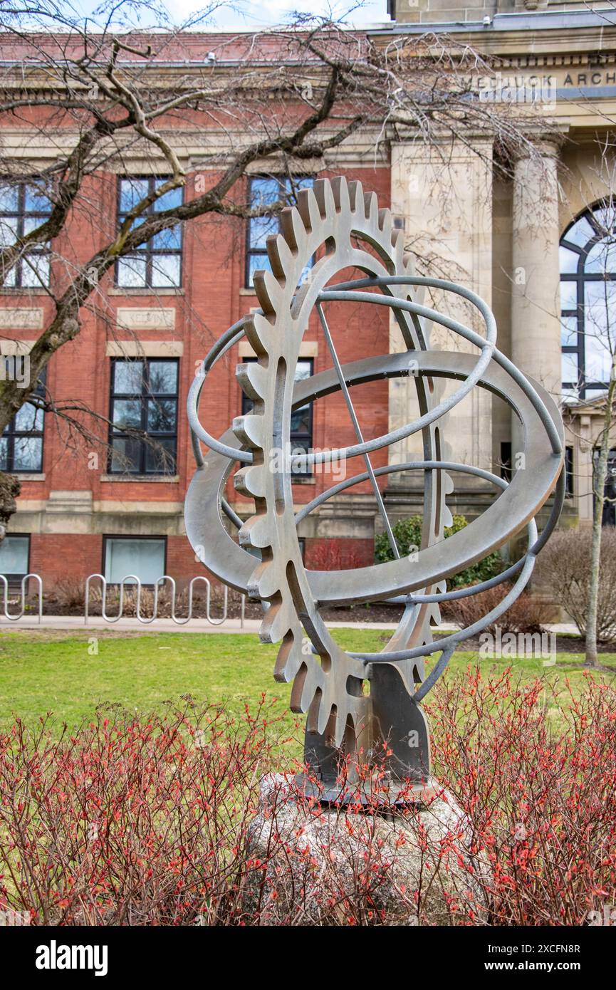 Sculpture of an armillary sphere in downtown Halifax, Nova Scotia ...