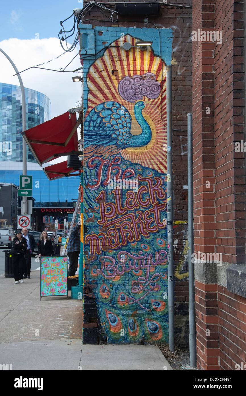 Black Market hippy psychedelic mural in downtown Halifax, Nova Scotia ...
