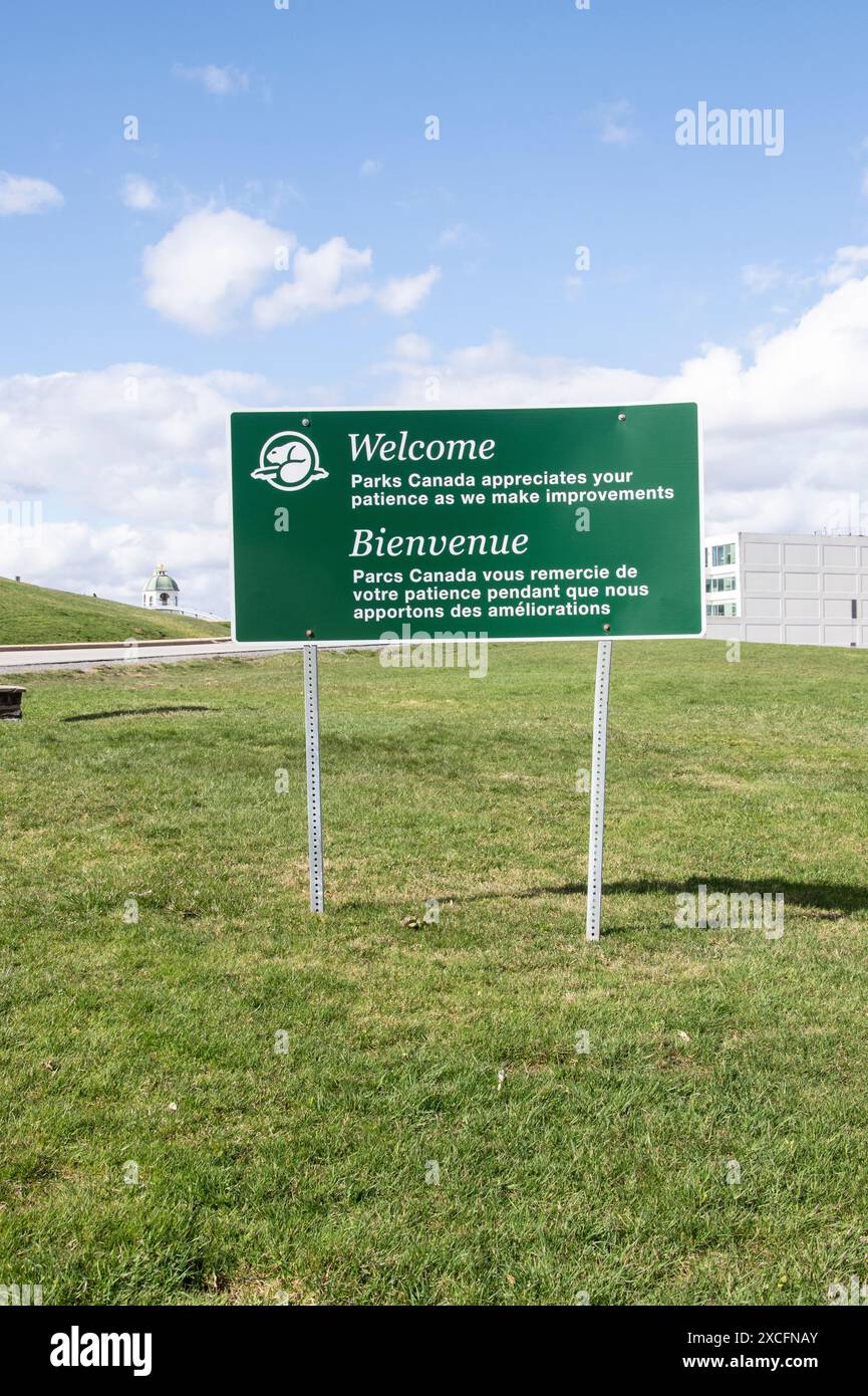 Parks Canada making improvements sign at the Citadel in downtown ...