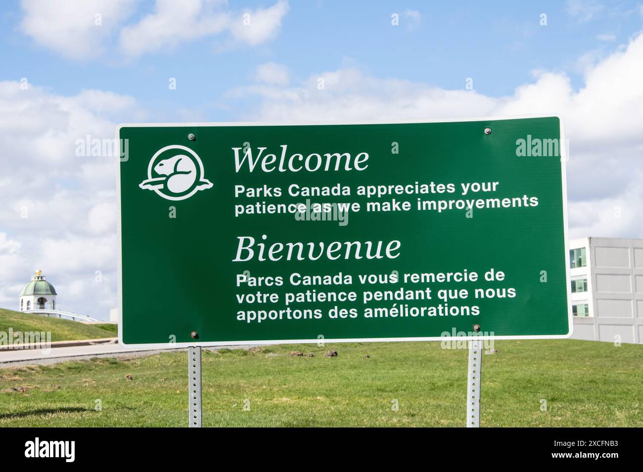 Parks Canada making improvements sign at the Citadel in downtown ...